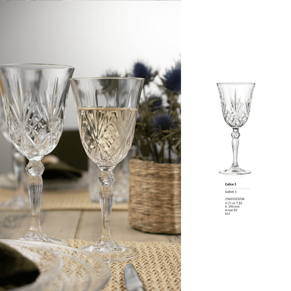 Ly Rượu Vang Pha Lê Ý RCR Melodia Goblet 210ml - Bamato
